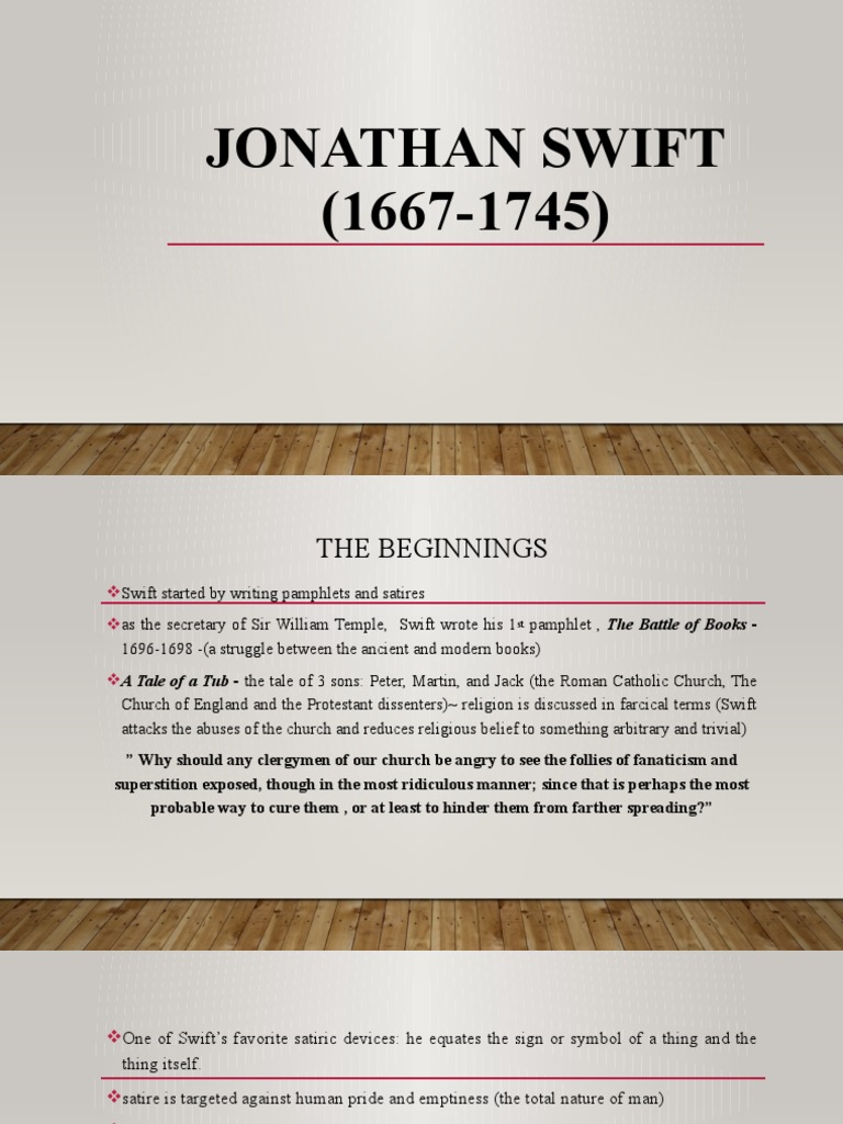 Jonathan Swift 1667 1745 | PDF | Jonathan Swift | Satire