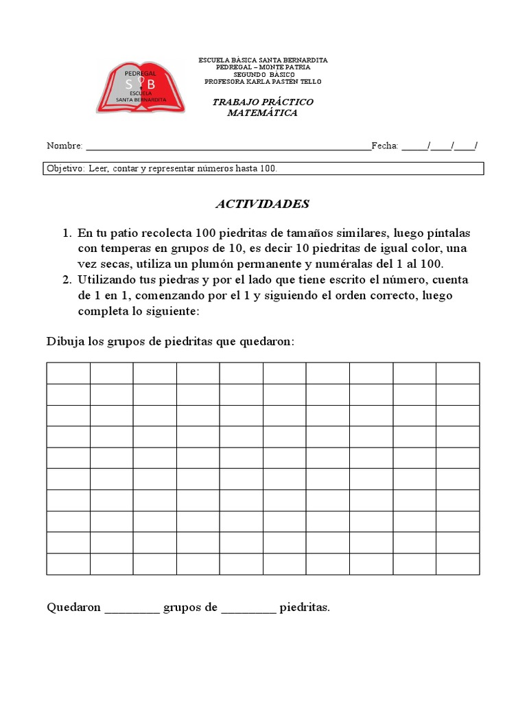 Contar hasta 100: Actividades Prácticas | PDF