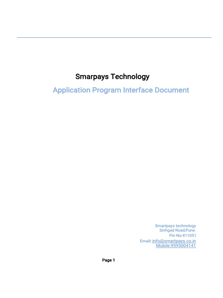 Smartpays Technology - API DOCUMENT | PDF