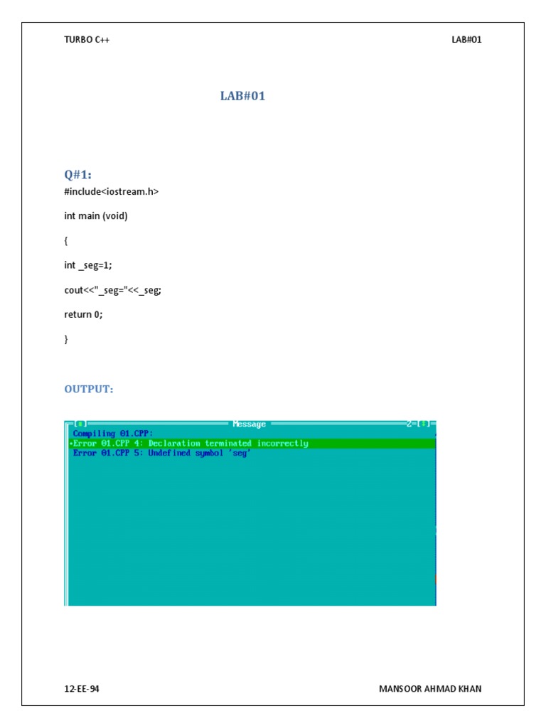 #Include Int Main (Void) (Int - Seg 1 Cout " - Seg " - Seg Return 0 ) | PDF
