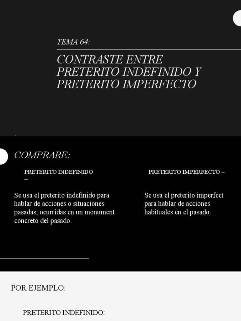 Contraste Entre Preterito Indefinido y Preterito Imperfecto | PDF