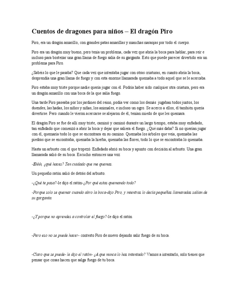 Cuentos De Dragones Para Niños Pdf