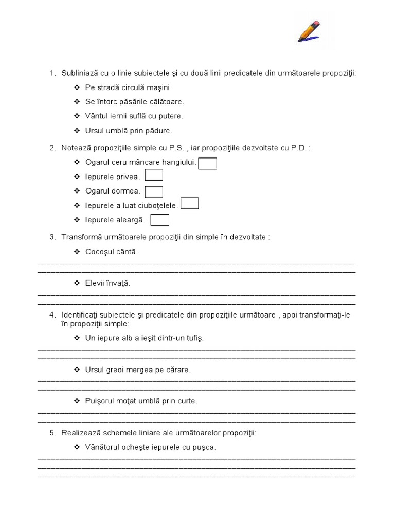 1 Subiectul Si Predicatul | PDF