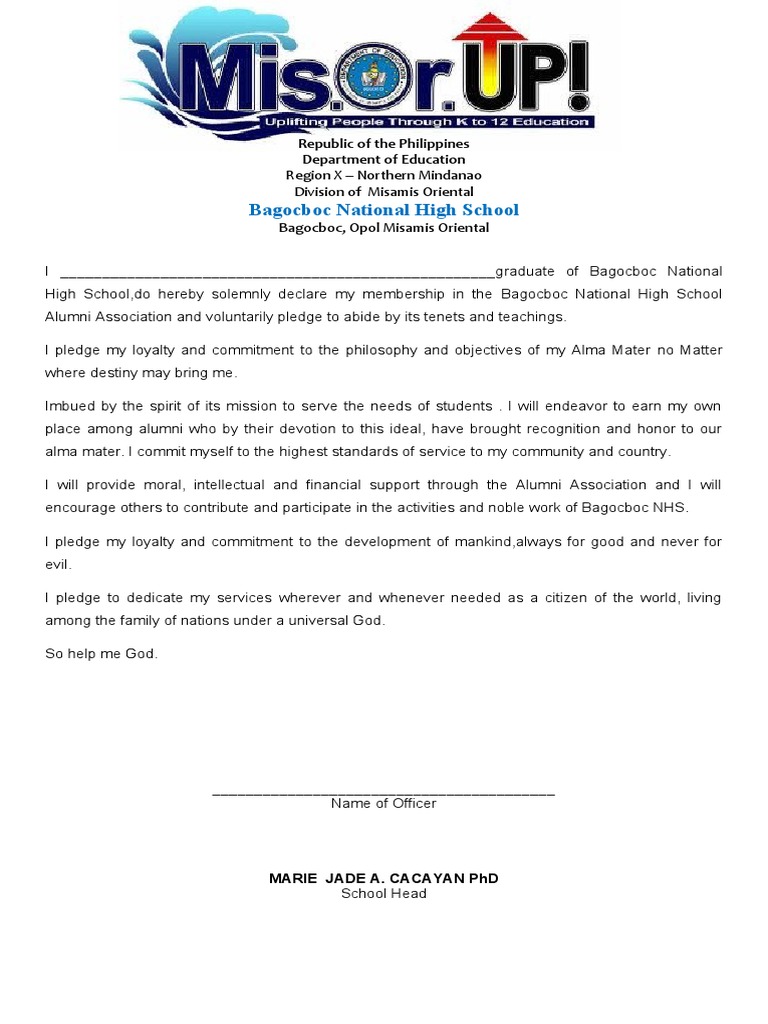 Oath Taking Form Alumni | PDF