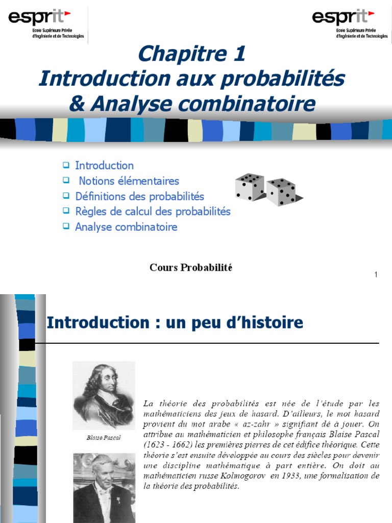 Chapitre 1 Introduction À La Probabilité | PDF | Théorie des ...
