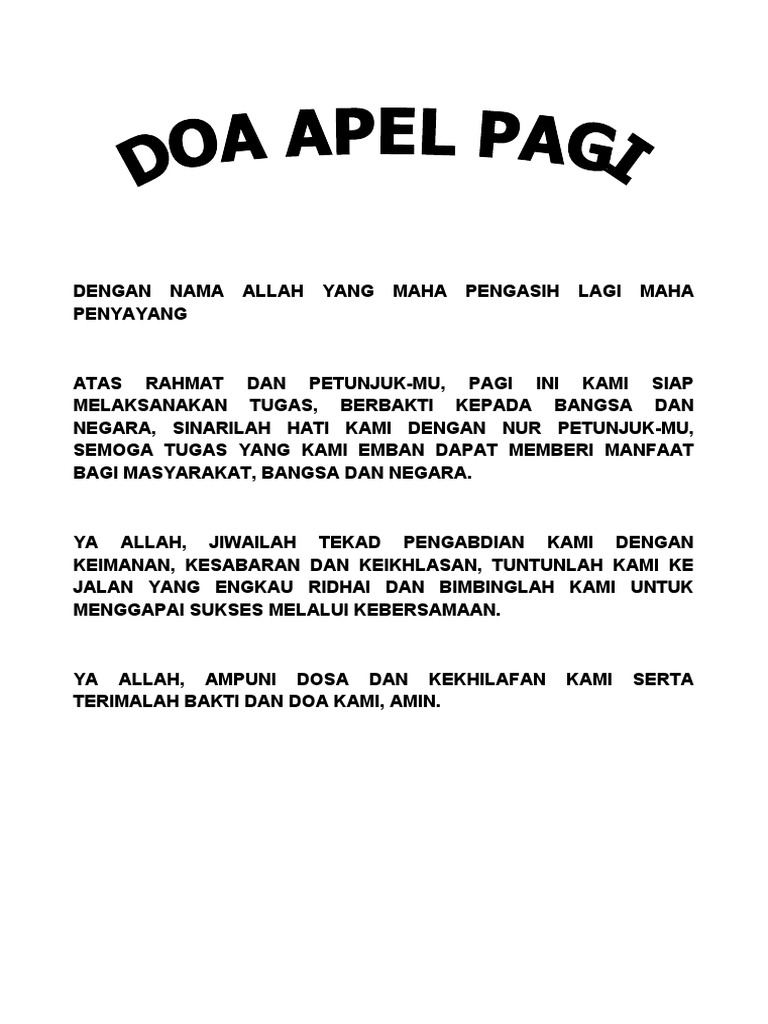 Doa Apel Pagi | PDF