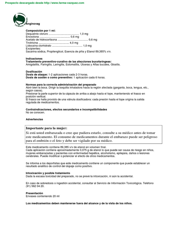Angiovag - Prospecto PDF | PDF | Medicamentos con receta | Etanol