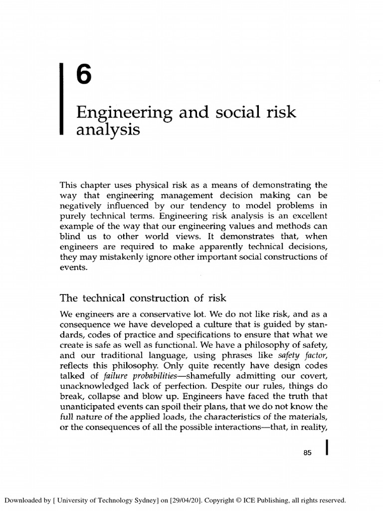 Engineering and Social Risk | PDF | Risk | Risk Management