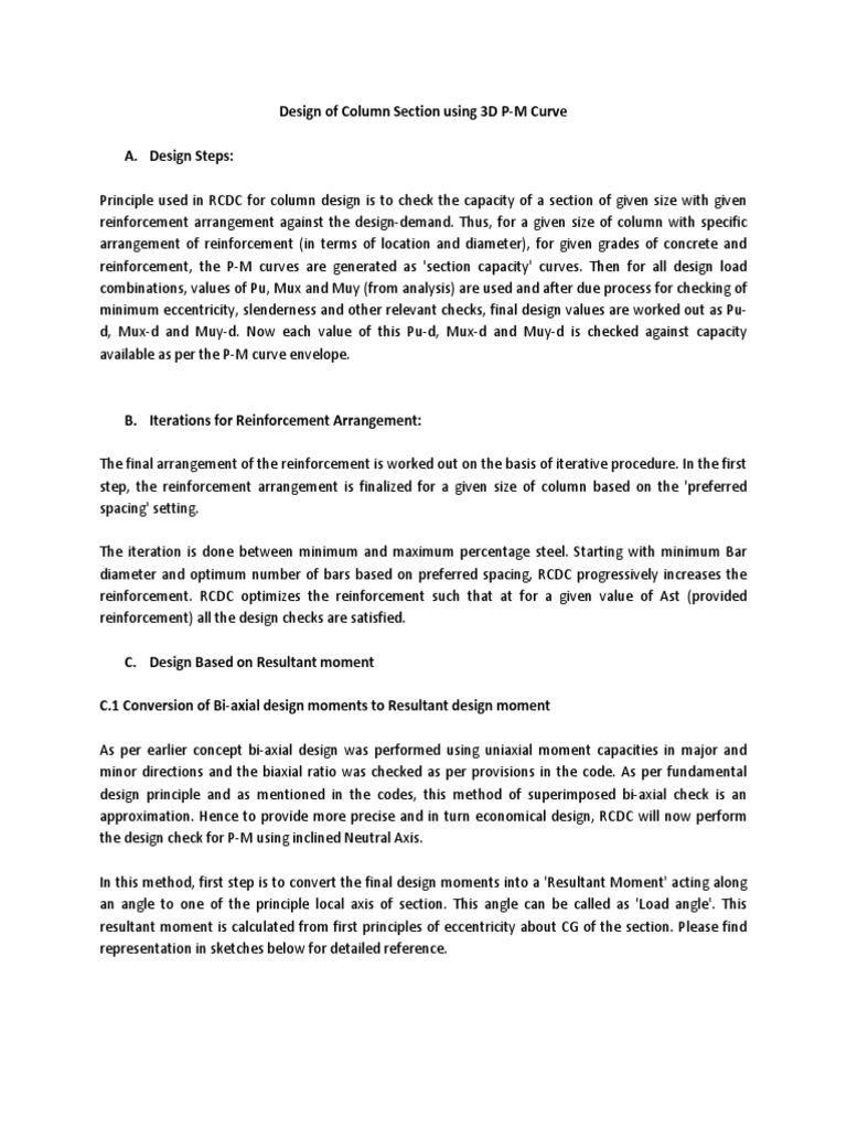 Column Design - Resultant and Discrete Action Methods | PDF | Angle ...