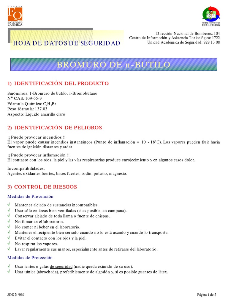 Hoja de Seguridad sds069 | PDF | Incineración | Laboratorios