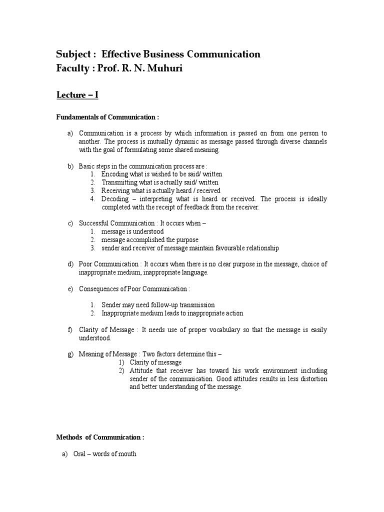 Effective Business Communication | PDF | Body Language | Communication