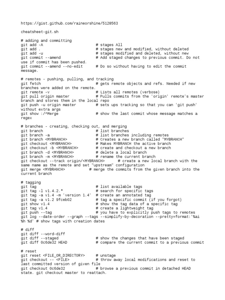 Cheatsheet Git Commands 01 | PDF | Operating System Families ... Cheatsheet Git Commands 01 | PDF | Operating System Families ...