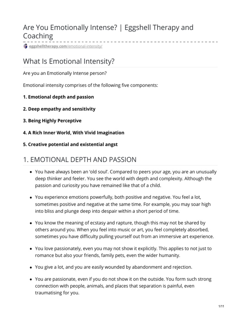 Understanding Emotional Intensity | PDF | Intellectual Giftedness ...