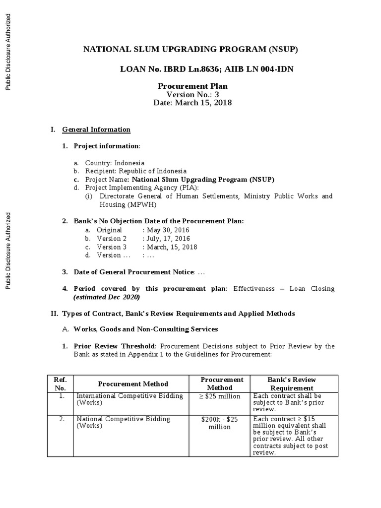 National Slum Upgrading Program (Nsup) LOAN No. IBRD Ln.8636 AIIB LN ...