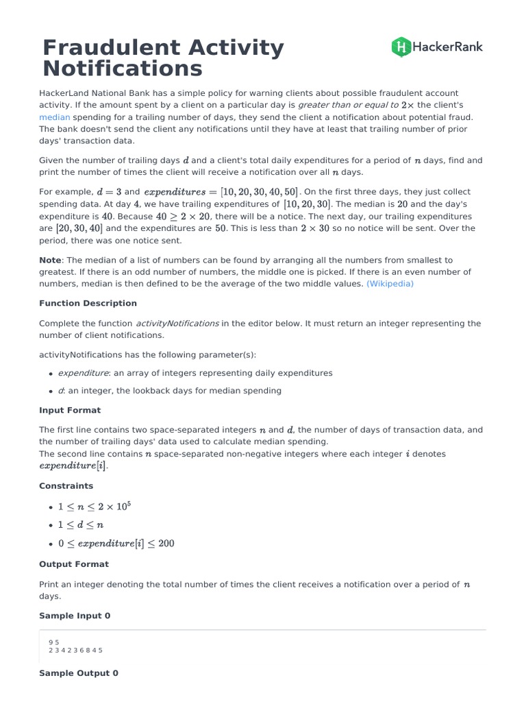 Fraudulent Activity Notifications English PDF | PDF | Median | Fraud