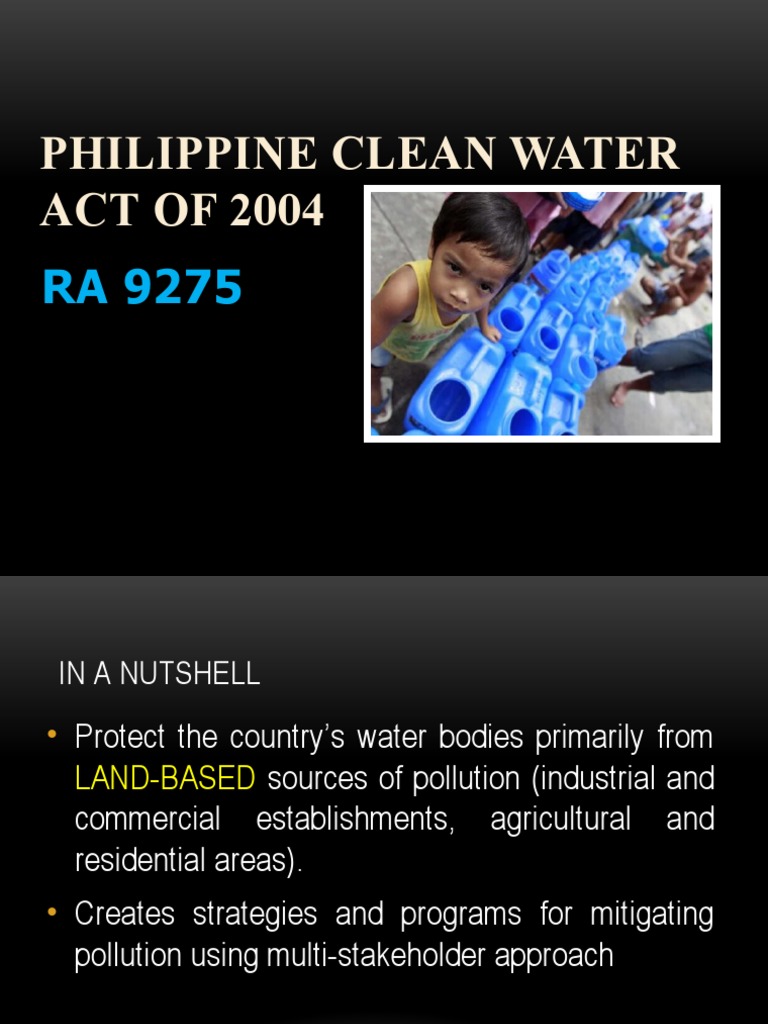 Philippine Clean Water Act Overview | PDF | Clean Water Act | Water ...