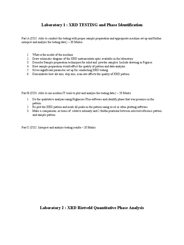 XRD Testing and Phase Analysis Guide | PDF