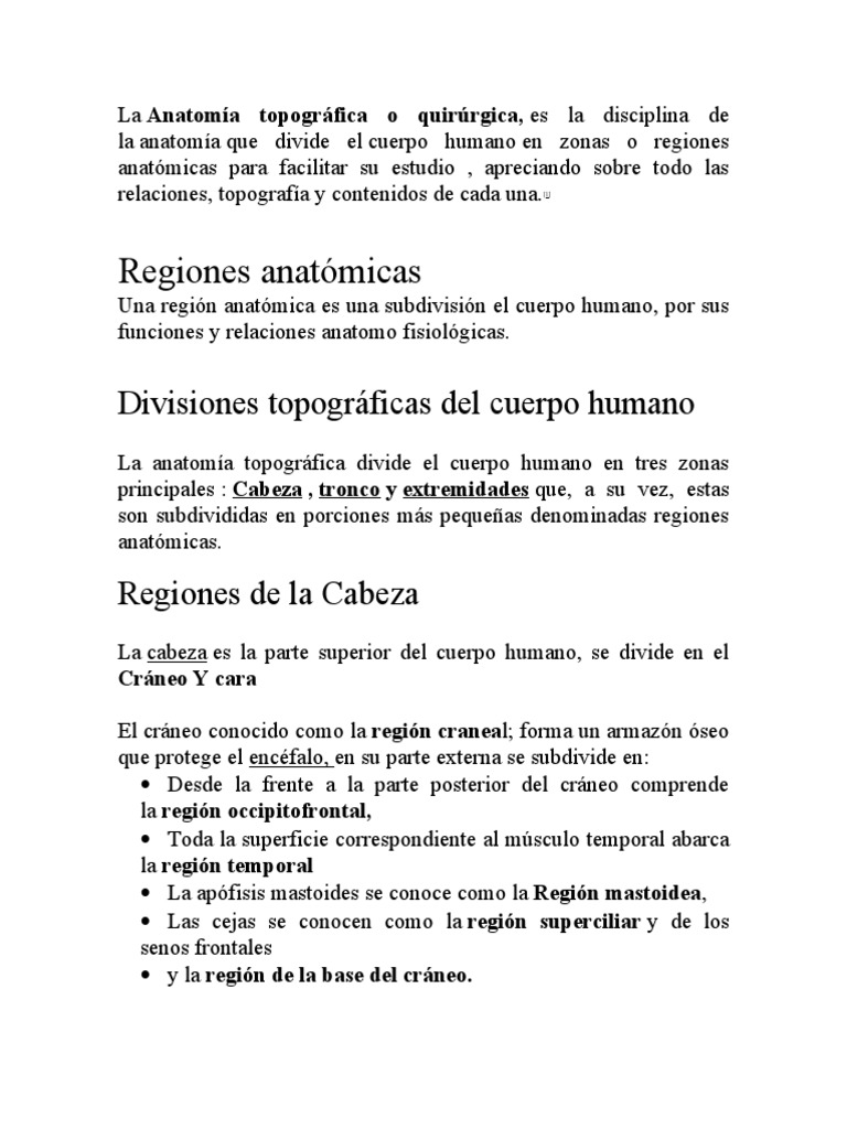 1.3 Regiones Anatómicas | PDF | Mano | Abdomen