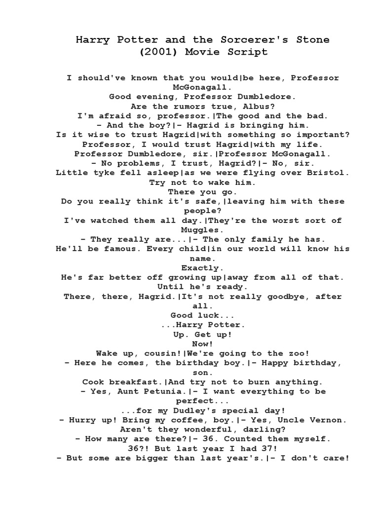 Script Harry Potter | PDF | Fantasy | Fantasy Worlds
