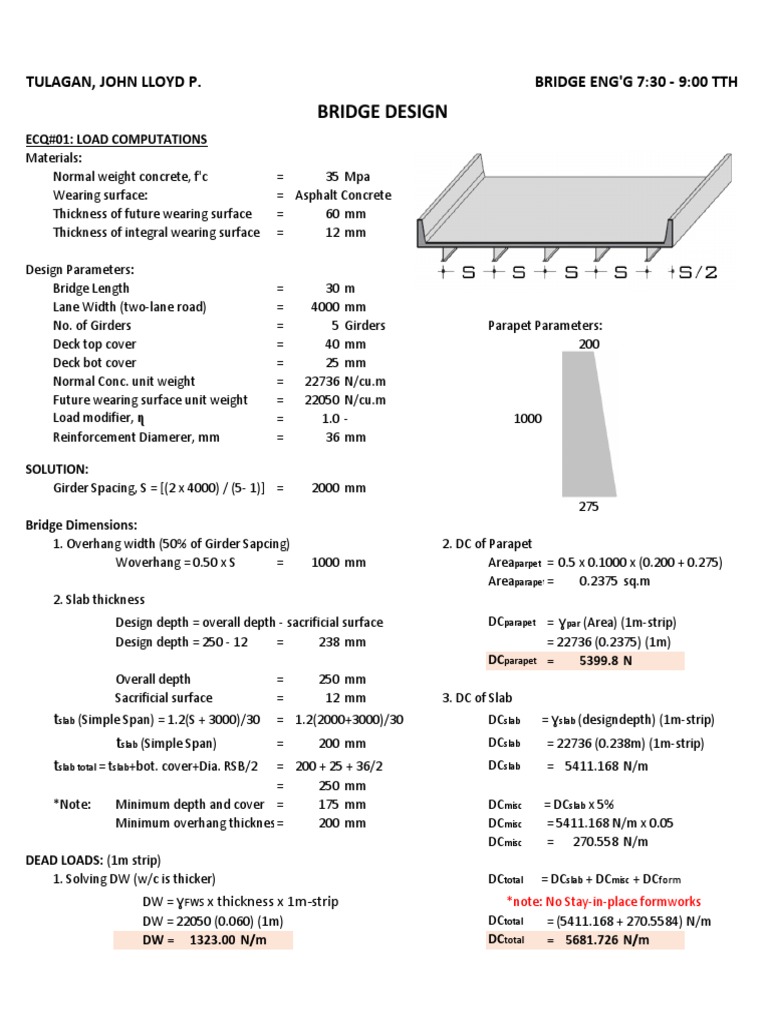 Bridge Design | PDF | Bridge | Bending