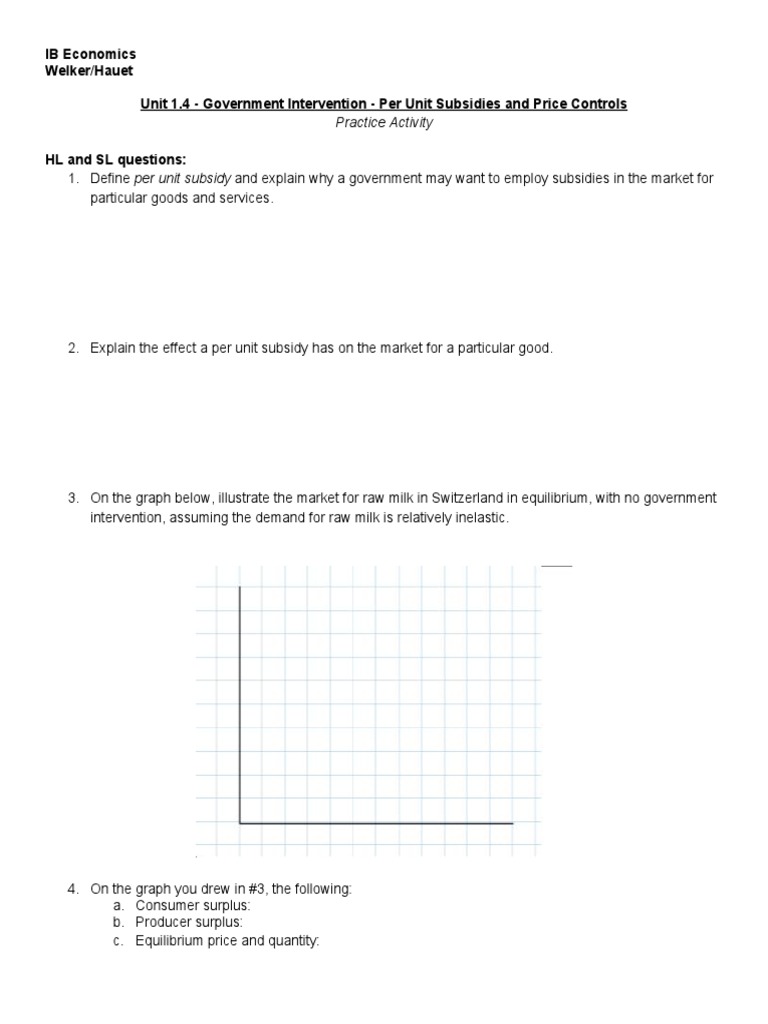 Government Intervention in Economics: Subsidies & Price Controls | PDF ...