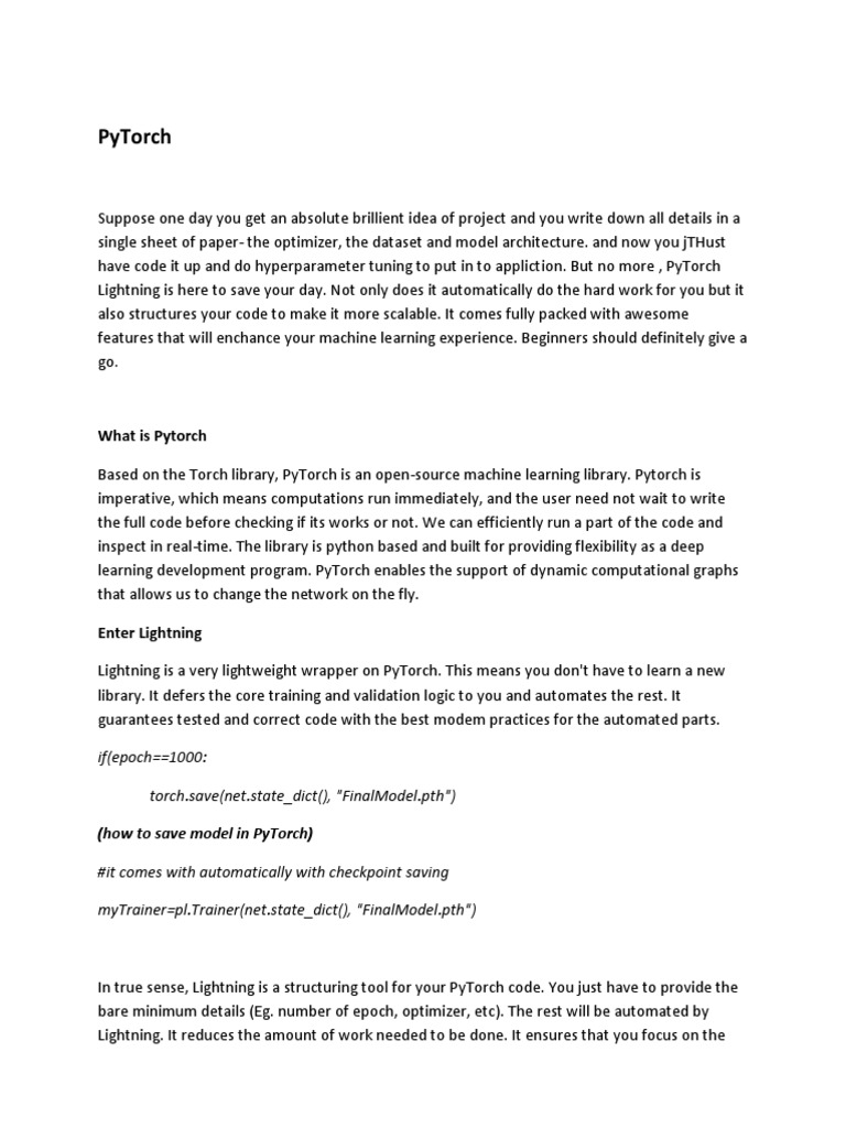 What Is Pytorch | PDF