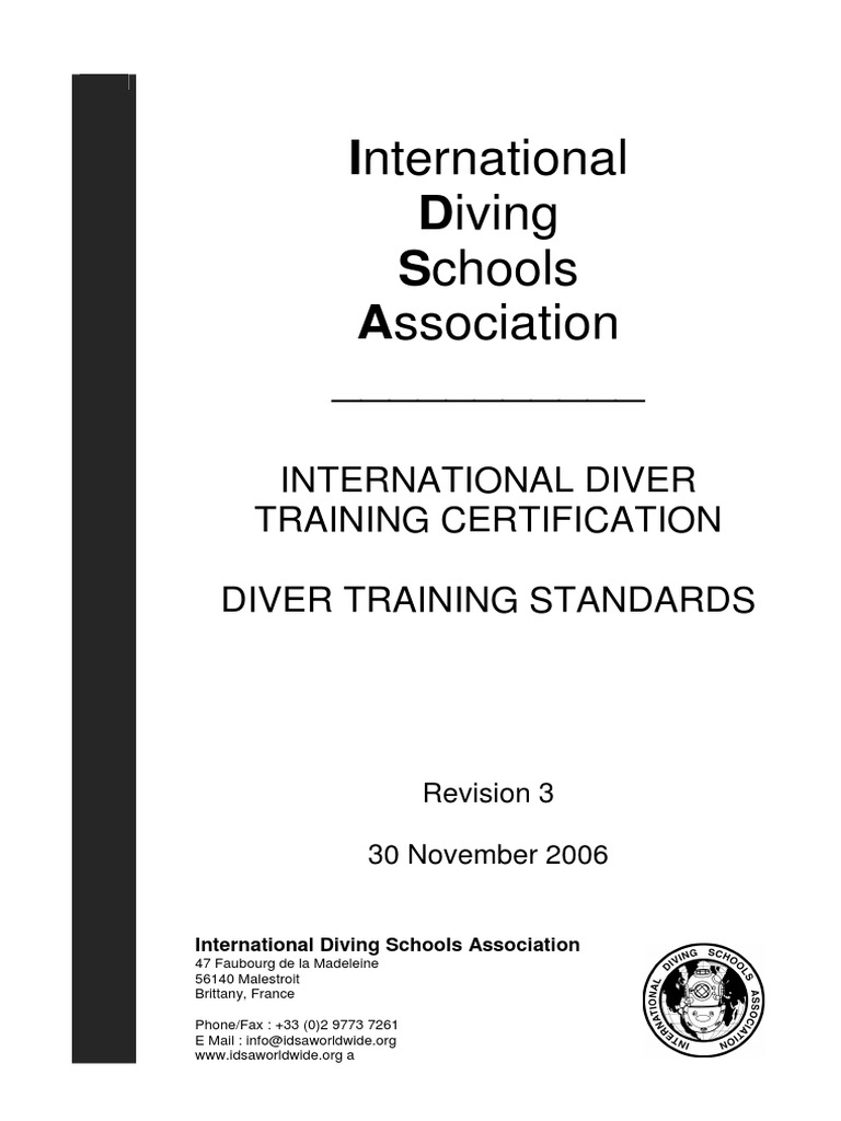 The IDSA Diver Training Standards: Establishing International Standards ...