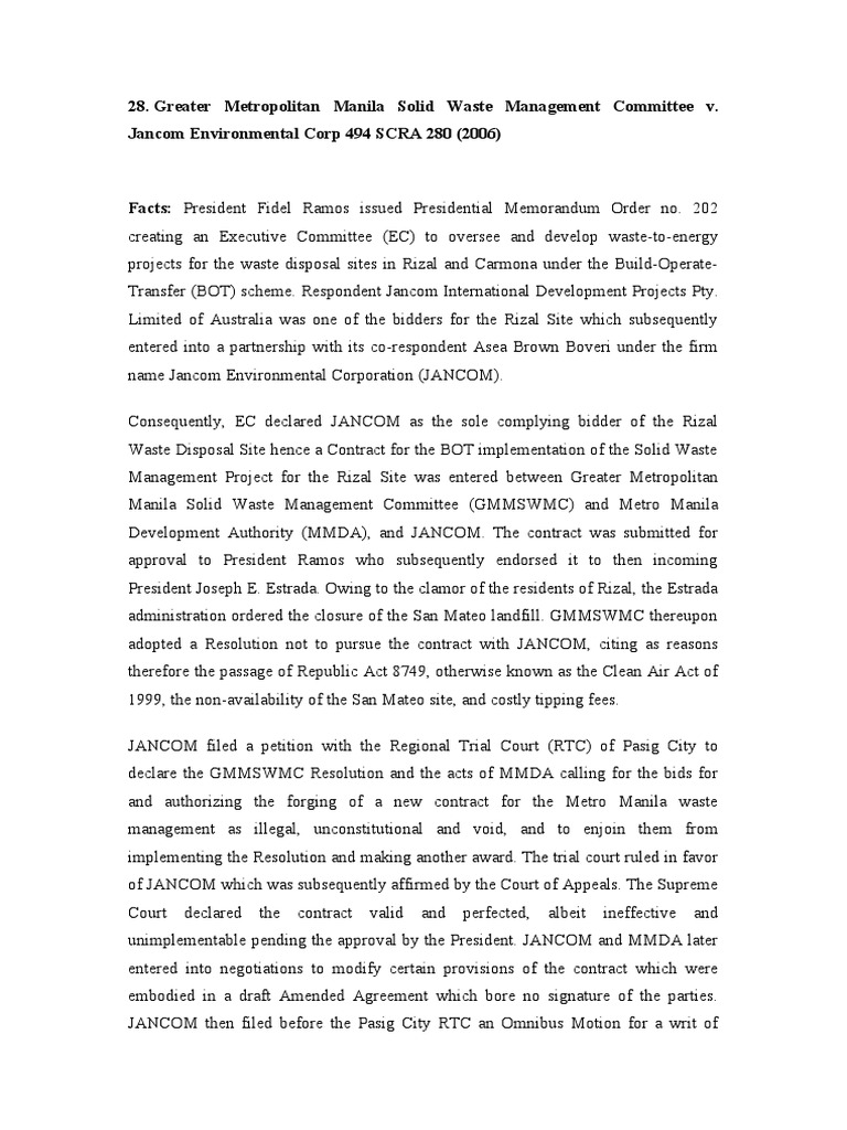 GMMSWM V Jancom | PDF | Manila | Metro Manila