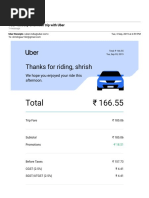 Uber Bill | PDF | Invoice | Payments