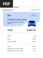 Uber Bill | PDF | Invoice | Payments