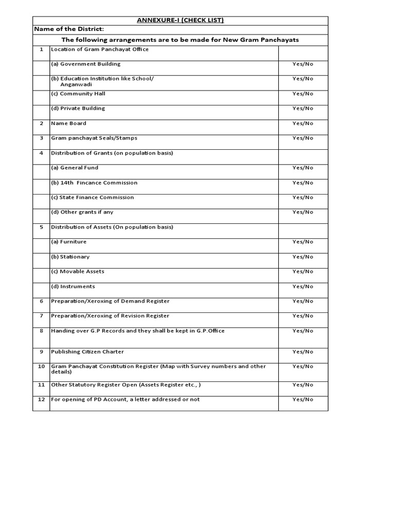 Check List To New GP | PDF