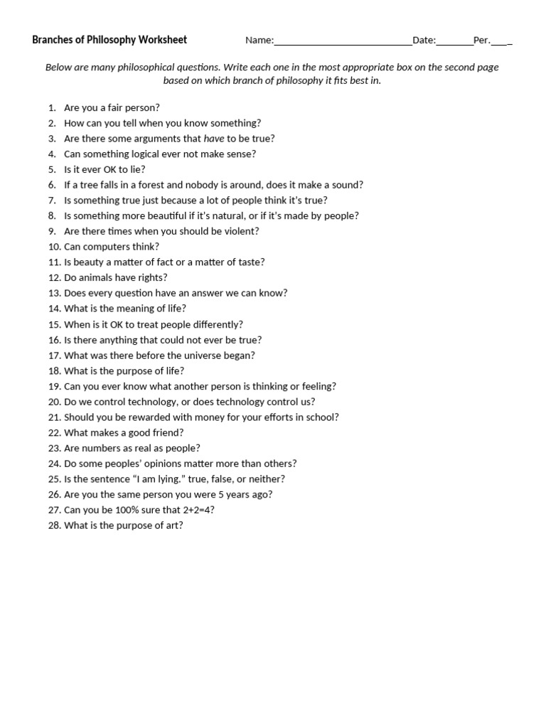 Philosophy Questions | PDF