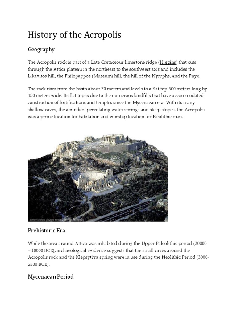 History of The Acropolis | PDF | Mycenaean Greece | Mycenae