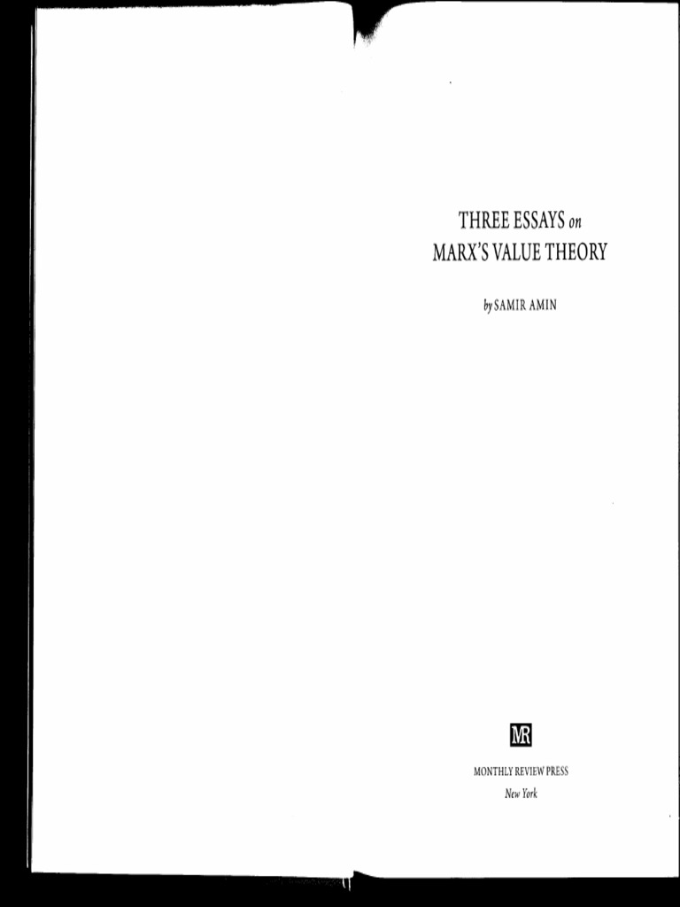 Samir Amin - Three Essays On Marx's Value Theory (2013, Monthly Review ...