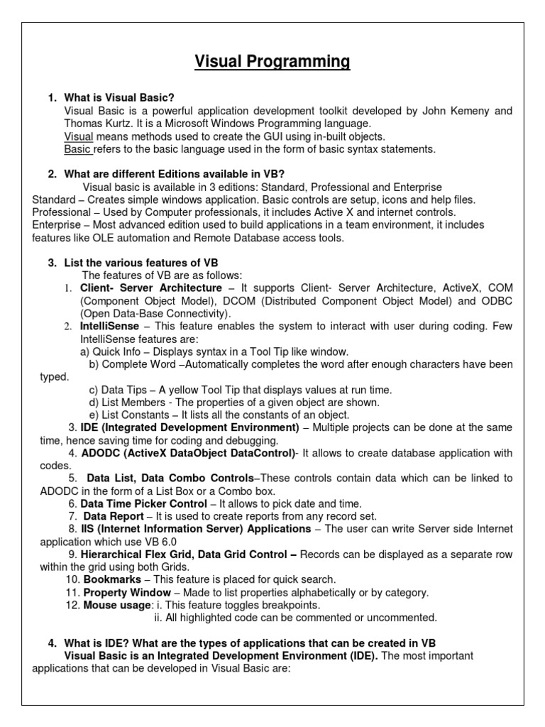 VB Part 1 | PDF | Dialog Box | Subroutine