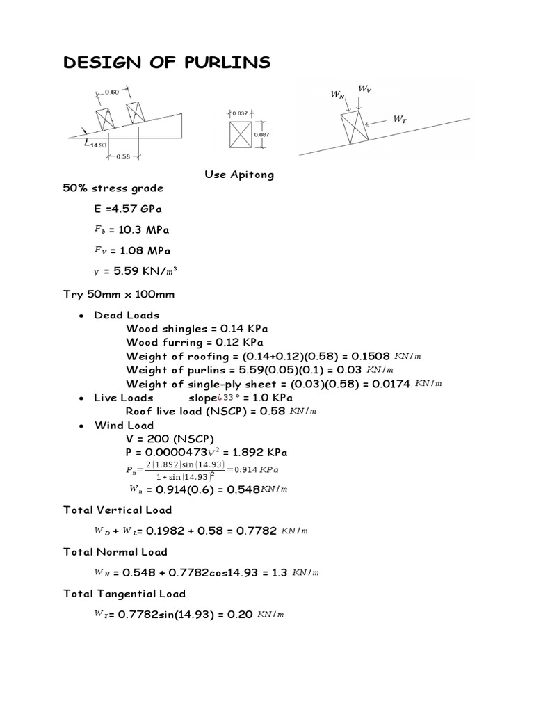 Design of Purlins | PDF | Truss | Architectural Design
