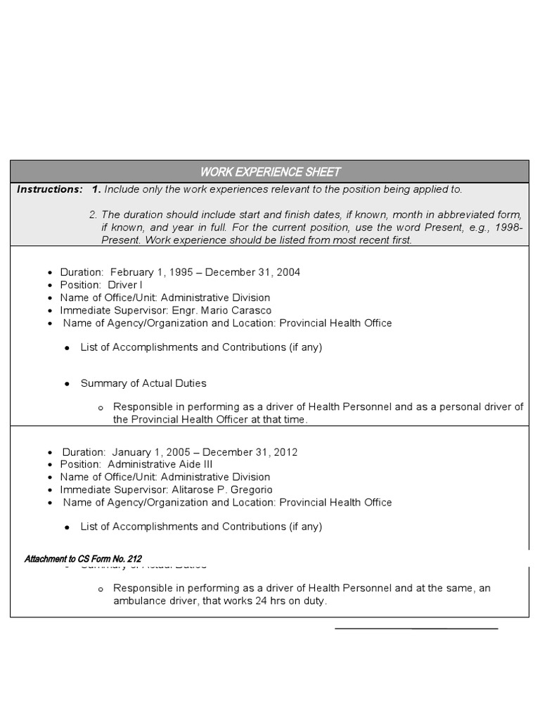 work-experience-sheet-instructions-1-include-only-the-work