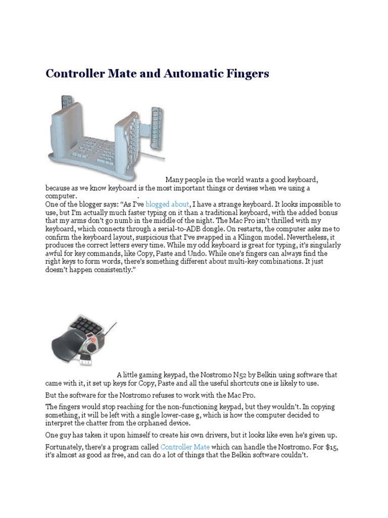 Controllermate And Automatic Fingers Download Free Pdf Computer