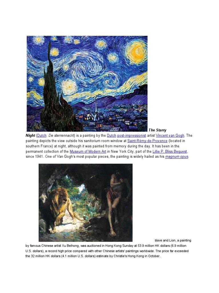 Famous Work of Arts | PDF | Art Media | Sculpture