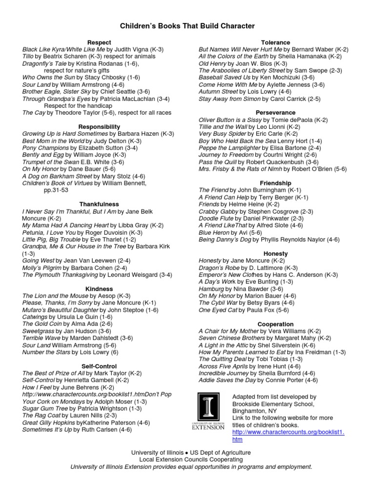 Childrens Books That Build Character | PDF