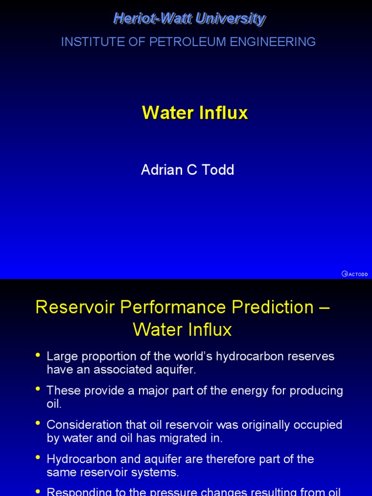 Chap 17 - Water Influx | PDF | Petroleum Reservoir | Aquifer