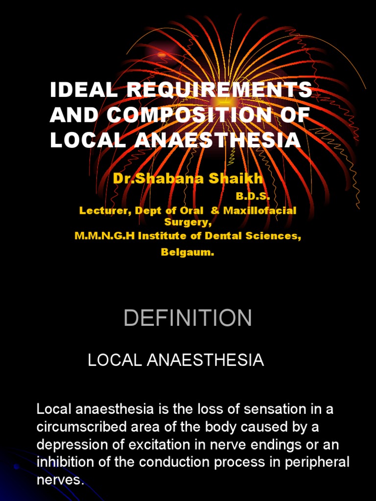 Local Anesthesia: Composition & Requirements | PDF | Chemical ...