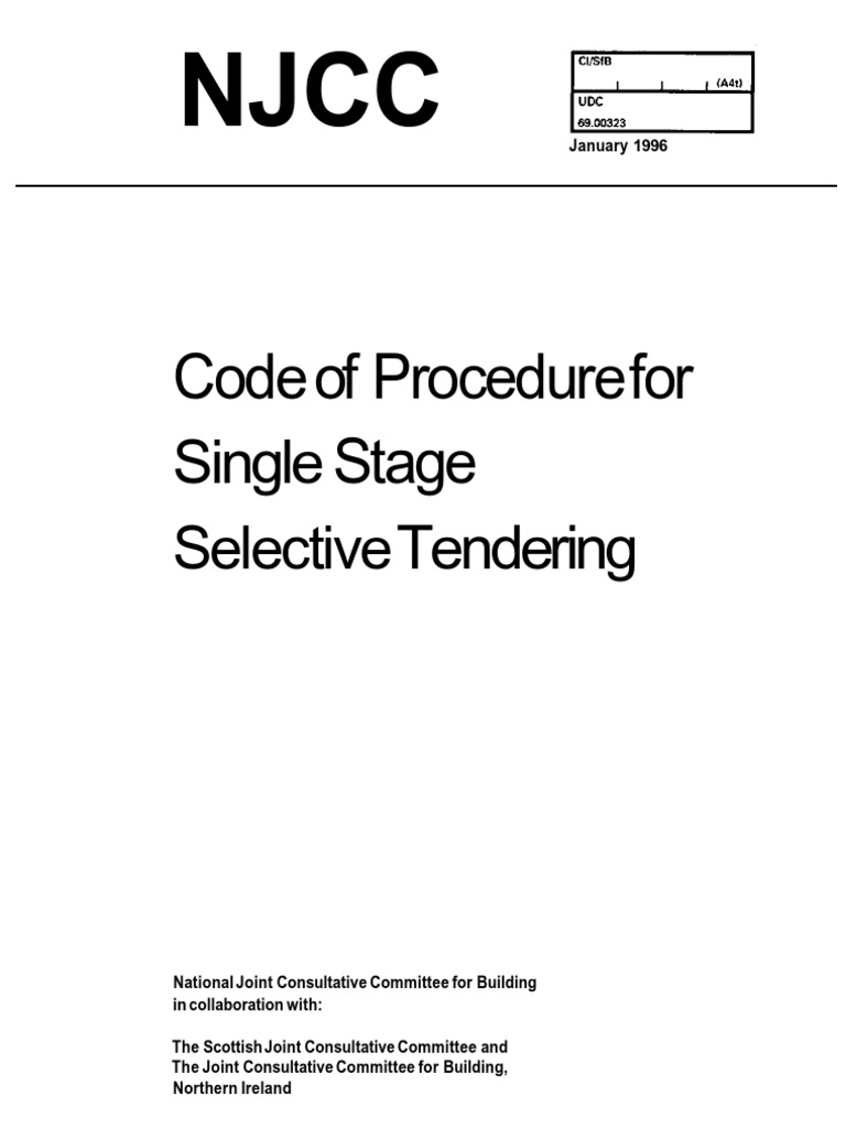 NJCC Code of Procedure For Single Stage Selective Tendering | PDF ...