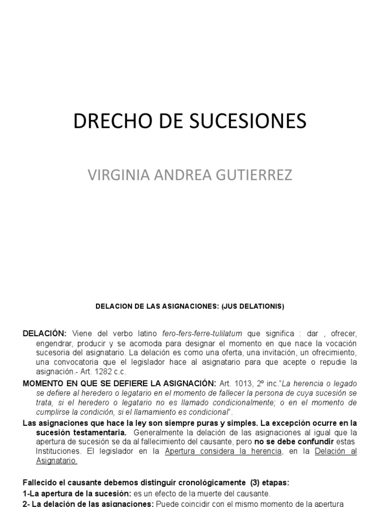 DELACION | PDF | Herencia | Voluntad y testamento