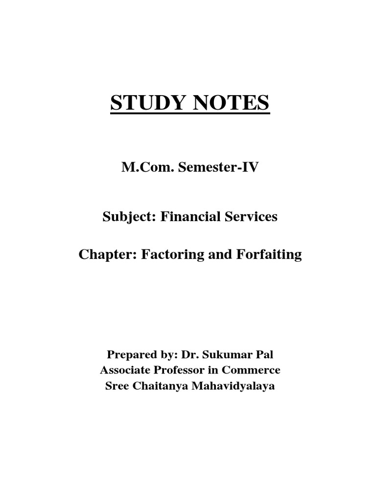 Factoring vs Forfaiting Explained | PDF | Factoring (Finance) | Credit