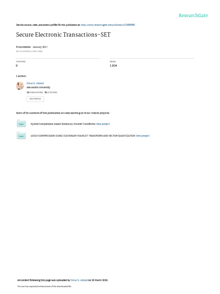 Secure Electronic Transactions Guide | PDF | Public Key Certificate ...