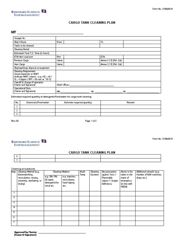 5481-Cargo Tank Cleaning Plan | PDF | Nature