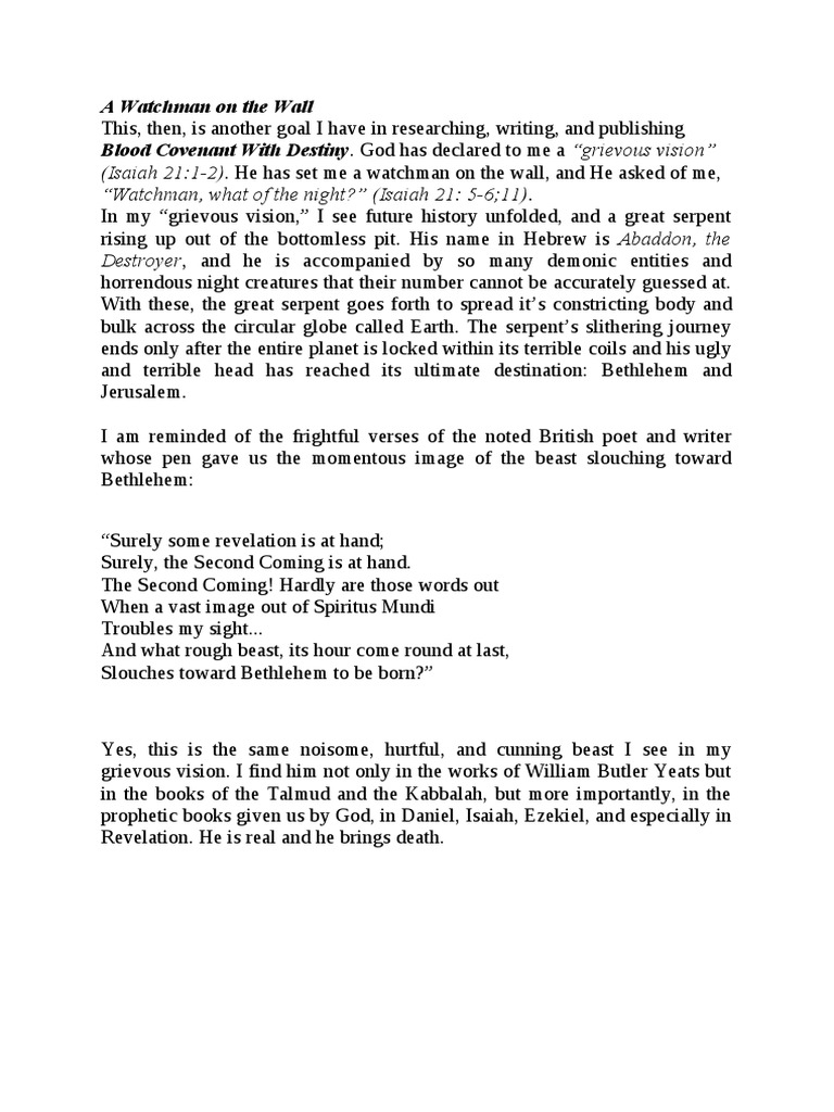 A Watchman On The Wall | PDF