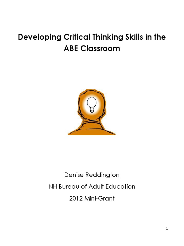 A11 Developing Critical Thinking Skills PDF | Download Free PDF ...