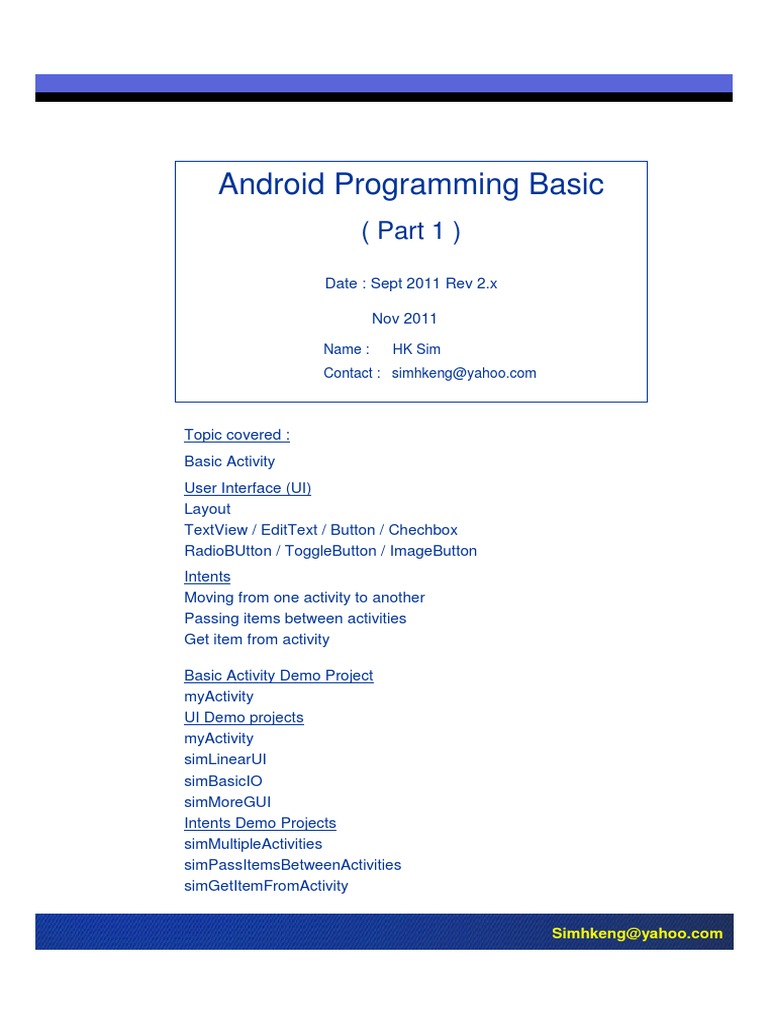 Android Programming Basic: (Part 1) | PDF | Pixel | User Interface